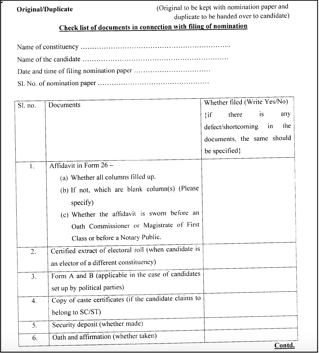 What Documents Are Required for Panchayat Election Nomination in Bihar?